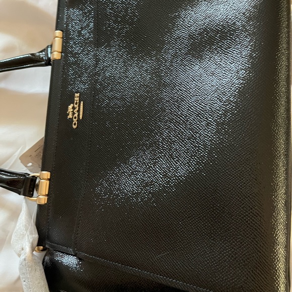 Coach | Bags | Nwt Coach Grace Patent Leather Black Handbag Wallet Set | Poshmark